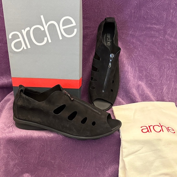 Arche | Shoes | Arche Black Nubuck Suede Zip Closure | Poshmark